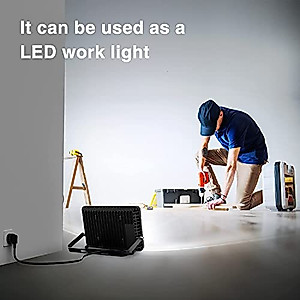 Onforu 2 Pack 50W LED Flood Light Outdoor, 4500lm LED Work Light, IP66 Waterproof Outdoor Floodlights with Plug, 6500K Daylight White Super Bright Security Light for Yard, Garden, Garage, Lawn