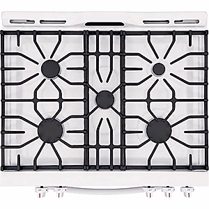 Frigidaire FFGH3054UW 30"" Slide-In Gas Range with 5 Burners 5 Cu. Ft. Oven Capacity Self Clean and Storage Drawer in White