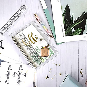 10 Pack Clear Ruler Bookmark Plastic Binder Divider A6 Straight Ruler Page Markers Today Planner Page Finders for A6 6 Ring Notebook Binder Refillable Journal