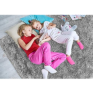 Beglad Soft Fluffy Area Rug Modern Shaggy Bedroom Rugs for Kids Room Extra Comfy Nursery Rug Floor Carpets Boys Girls Fuzzy Shag Fur Home Decor Rug, 3 ft x 5 ft, Grey