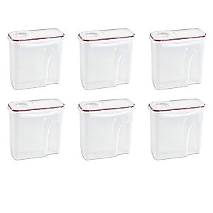 Sterilite 6606 Ultra Seal 24-Cup Dry Food Container, Clear Lid and Base with Red Rocket Accents, 6-Pack