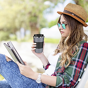 Coffee Travel Mug 12oz Insulated Coffee Mug with Lid Portable Spill-Proof Coffee Travel Mug No Handle Reusable Stainless Steel Mug Keeps Cold and Hot Suitable for Car, Daily, Travel and Gifts