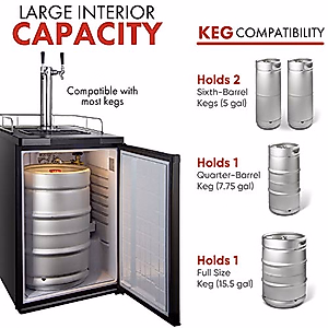 Kegco HBK209S-2 Keg Dispenser, stainless steel,2 Faucet without Kegs