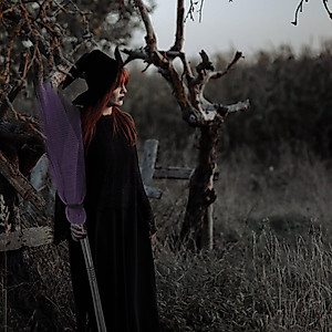 Sewroro 2pcs Halloween Witch Broom Plastic Broom Witch Broomstick Halloween Animated Moving Witches Broom Cosplay Accessory (Random Color)