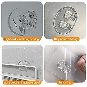 CoguZed 4 Pack Shower Caddy Adhesive Replacement, No Drilling Required, Transparent Adhesive for Shower Shelf & Caddy, Bathroom and Kitchen Soap Holder Storage