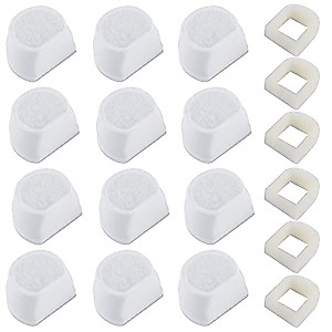 MyfatBOSS 18PCS Carbon Filters and Foam Pre-Filter Replacement Compatible with Petsafe Drinkwell Avalon Pagoda Seascape Sedona Water Bowl Water Fountain Prefilters,Pet Water Fountain Filters12+6 Pack