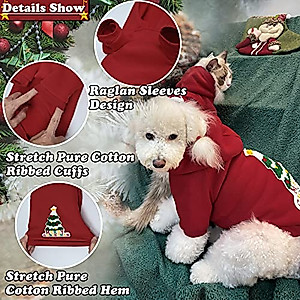 MESHEEN Dog Hoodie for Small Dogs and Cats Made of Soft Comfortable Fabric Embroider Original Cute Pattern, Dog Sweaters Use Warm Brushed Lining Keep Your Pet Cozy