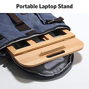 RAVEGO Laptop Stand, Foldable Wooden Laptop Riser Adjustable Computer MacBook Stand for Desk Portable Universal Notebook Laptop Holder with Multiple Angles for Laptops Up to 15.6 inches (Beech)