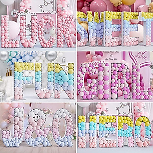 Xiomot 4FT Marquee Letters Mosaic Large Letters L Balloon Frame for Birthday Party Wedding Backdrop Decoration Anniversary Baby Shower Day Decor Pre-Cut Big Foam Board with Acrylic Plate Base