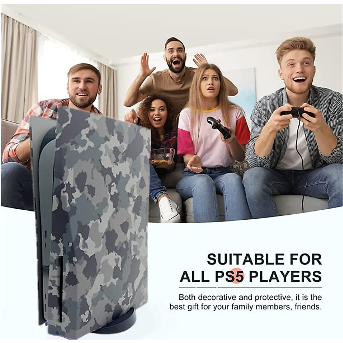 Camouflage Faceplate for PS5 DIY Replacement Plate Hard Shell for PS5 Disc Edition AntiScratch