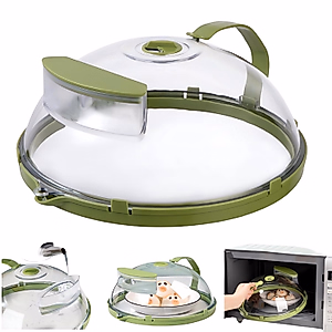 2-in-1 Microwave Steamer & Splash Protector Cover, Clear Microwave Splatter Cover for Food with Handle and Water Storage Box, Microwave Plate Food Cover, Home Kitchen Gadgets and Accessories (1PC)