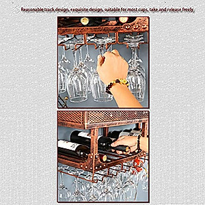 PIBM Stylish Simplicity Wine Shelf Wall-Mounted Wine Rack, Wrought Iron Wall Hanging Wine Rack Wine Rack, Bronze , 150cm