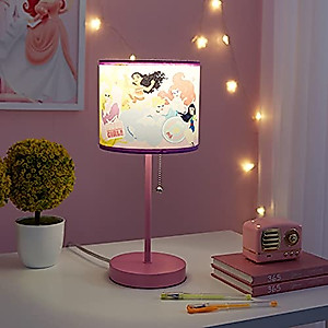 Idea Nuova Disney Princess Stick Table Lamp with Printed Shade, 15.5" H x 7.5" W,metal