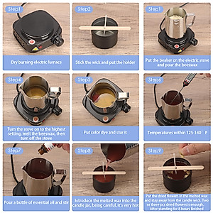 Complete Candle Making Kit With Wax Melter, Candle Making Supplies, Diy Arts&Crafts Kits Gift For Adults,Beginners,Including Soy Wax,Electric Stove,Wicks,Rich Scents,Rubber Pads,Wick Clips,Spoon, Etc.