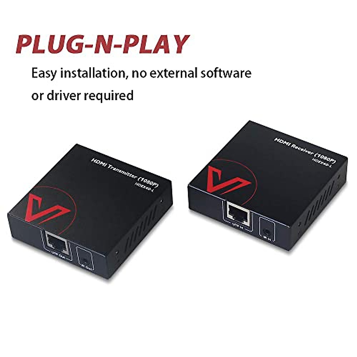 AV Access HDMI Extender Over Cat5e/6a/7 up to 1080P@60Hz 164ft/50m with IR Remote Control, FHD HDMI Balun, Supports PoE/PoC Function