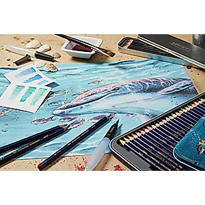 Derwent Inktense Pencils Tin, Set of 24, Great for Holiday Gifts, 4mm Round Core, Firm Texture, Watersoluble, Ideal for Watercolor, Drawing, Coloring and Painting on Paper and Fabric (0700929)