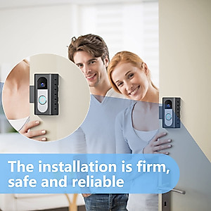 ODSD Video Doorbell Mount Anti-Theft, Adjustable Angle Mounting Cover Accessories for Camera Doorbell 1/2/3/3 Plus/4, No-Drill for Department Home Office Door Raven Black