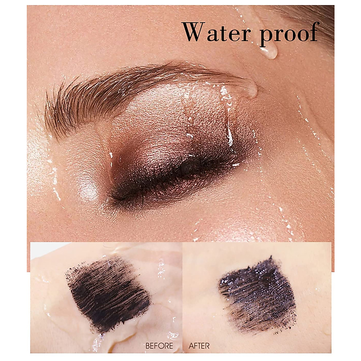 Easilydays Colored Waterproof Mascara for Eyelashes, Colorful Mascara Long Lasting Thick Mascara Rainbow Color Fiber Charming Mascara Makeup, Cosplay Brown White Black Pink Purple Blue Eye Lashes Party Stage Use (#05 Brown)