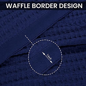 Throw Blanket- Navy Blue Throw -King Size- Boho Throw Blanket-Waffle Throw Blanket- Soft Summer Blanket for Bed Cover/Bedspread Sofa/Couch