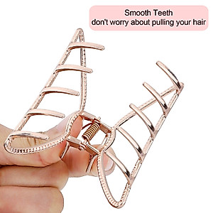 Fuystiulyo 5 Pcs Large Metal Hair Claw Clips for Women, Hair Catch Barrette Jaw Clamp Half Bun Hairpins for Thick Hair, Hair Accessories for Women and Girls