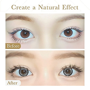 Lashes Natural Look 10mm with Thin Clear Band 10 Pairs Asian Korean Japanese Style Natural Looking Fake Strip Lashes for Small Face Eyes by EMEDA(806)