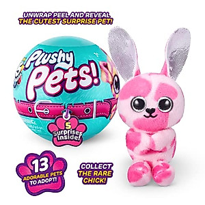 5 Surprise Plushy Pets Series 1 by ZURU (3 Pack) Cute Stuffed Animal Miniature Toys, Amazon Exclusive, Mystery Collectible Plushies for Kids and Girls