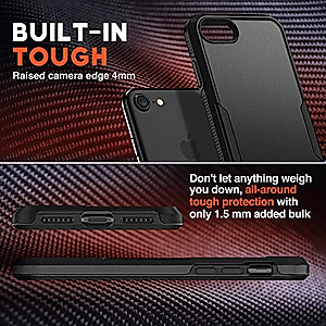 NTG Shockproof Designed for iPhone SE 2022 Case/iPhone SE 2020 Case, Heavy-Duty Tough Rugged Lightweight Slim Protective Case for iPhone SE/8/7-Black