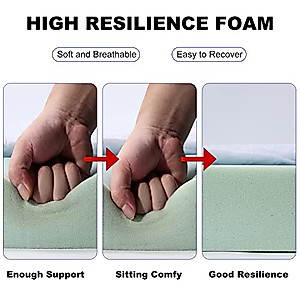 Outdoor Bench Cushion for Patio Furniture with Ties Indoor Settee Seat Replacement Pad Garden Porch Swing 42 x 18 Inch, Blue