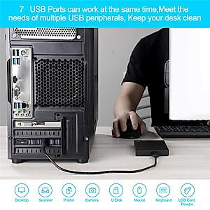 PCI-E to USB 3.0 7-Port(2X USB-C - 5X USB-A) Expansion Card,PCI Express USB Add in Card, Internal USB3 Hub Converter for Desktop PC Host Card Support Windows 10/8/7/XP and MAC OS 10.8.2 Above