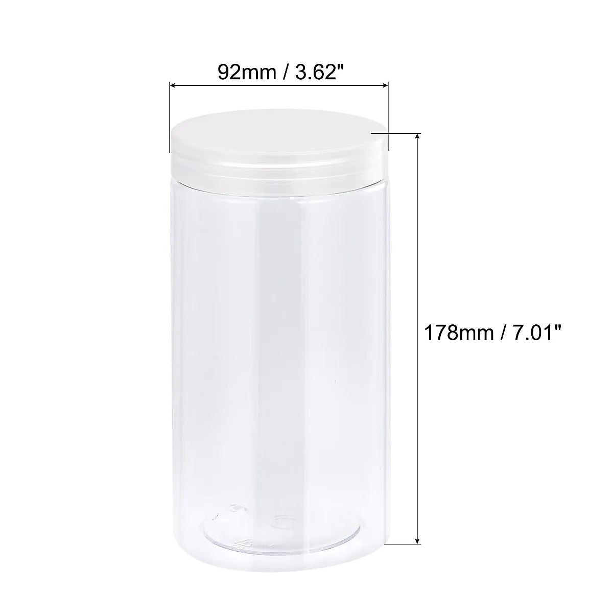 uxcell Round Plastic Jars with Transparent Screw Top Lid, 34oz/ 1000ml Wide-mouth Clear Empty Containers for Storage, Organizing, 2Pcs