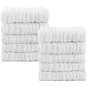AIDEA Baby Muslin Washcloths-10 Pack, 100% Cotton Washcloth, Newborn Essentials, Soft Baby Washcloths, Absorbent Baby Towel, Bath Face Towels, Burp Cloths, Rags for Newborn, Baby Gifts-White 10" X10"
