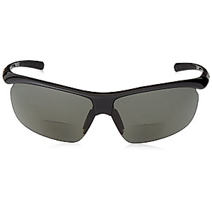 Suncloud Zephyr +2.50 Polarized Reader Sunglasses, Black Frame, Gray Polycarbonate Lenses
