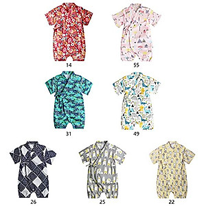 PAUBOLI Baby Japanese Kimono Robe Cotton Infant Comfy Loose Pajamas (3-9 Months, 26)