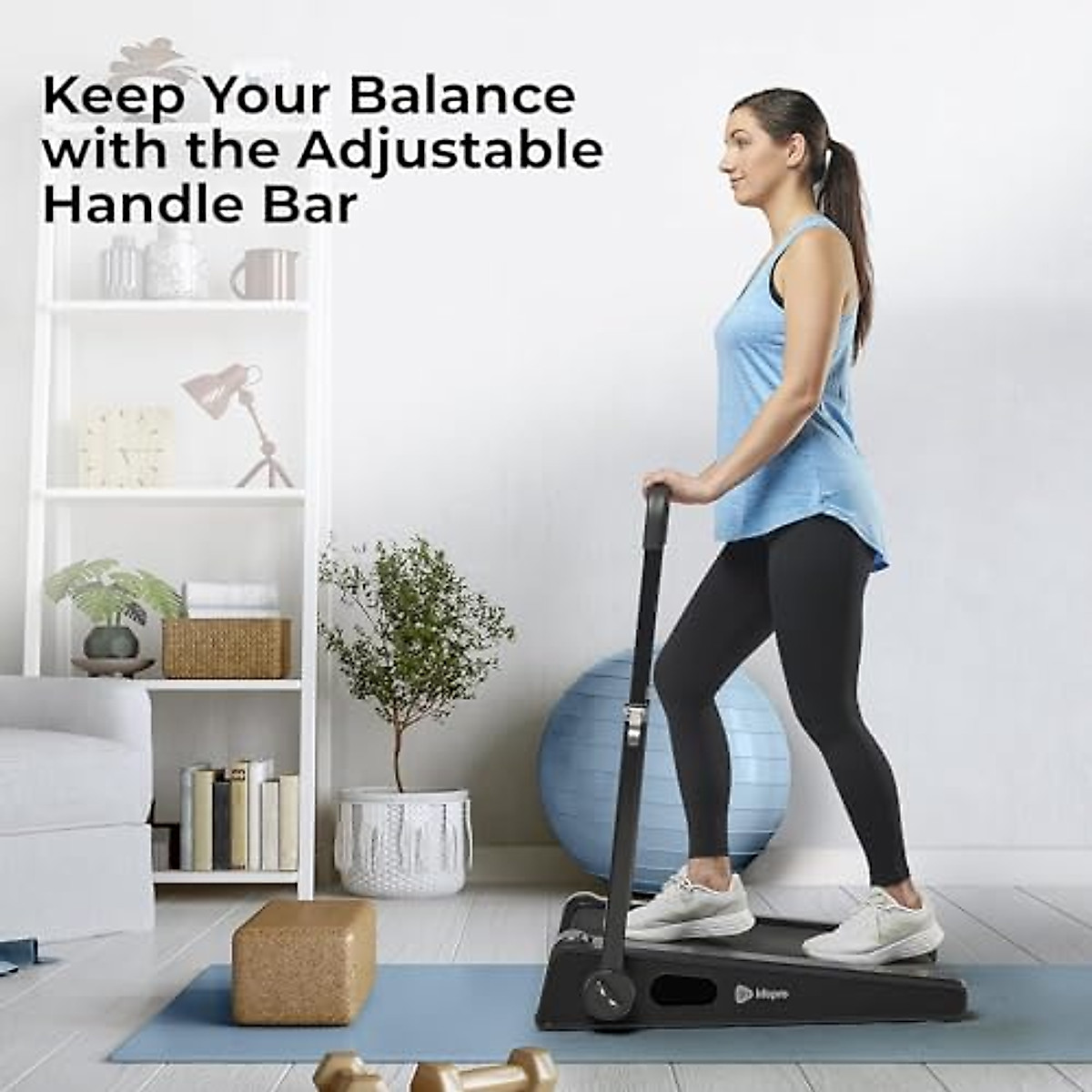 LifePro Smallest Portable Mini Walking Pad with Adjustable Handlebar - Max Speed 3 MPH, Home & Office 30 inch Mini Walking Treadmill, Under Desk Small Work Desk Compact Treadmill, 220 Lbs Max Weight