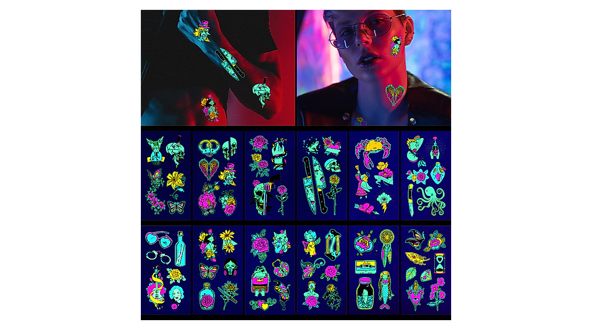 Glow in the Dark Tattoos – UV Neon Temporary Art