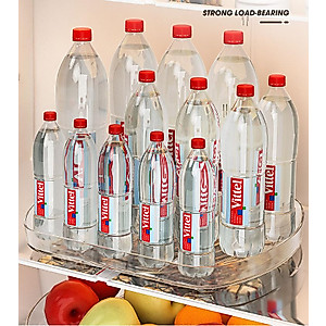 Clear Square Lazy Susan Turntable Organizer for Refrigerator-RectangleTurntable Organizer Clear for Kitchen Countertop,Storage Cabinet, Pantry, Fridge-15.74in