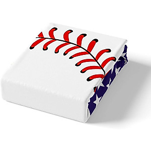 Baseball Duvet Cover Sets Sports Sewing Geometry Bedding Set for Boys Girls Children 3D Ball Pattern Red White Blue Comforter Quilt Cover Sets, Include 1 Duvet Cover and 1 Pillowcases, Twin Size