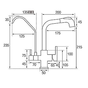 3 Way Kitchen Taps with Pull Out Spray, Kitchen Faucet Brass 360° Rotation Hot and Cold Water Multifunction 3 in 1 Kitchen Water Filter Faucet Black-B