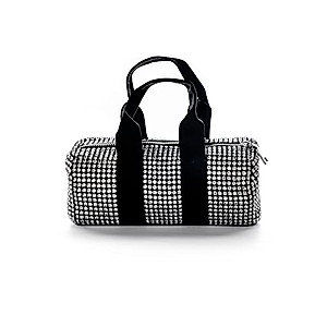 Plursona Bella Rhinestone Purse Luxury Sparkly Silver With Top Handle and Detachable Cross Body Bag Chain