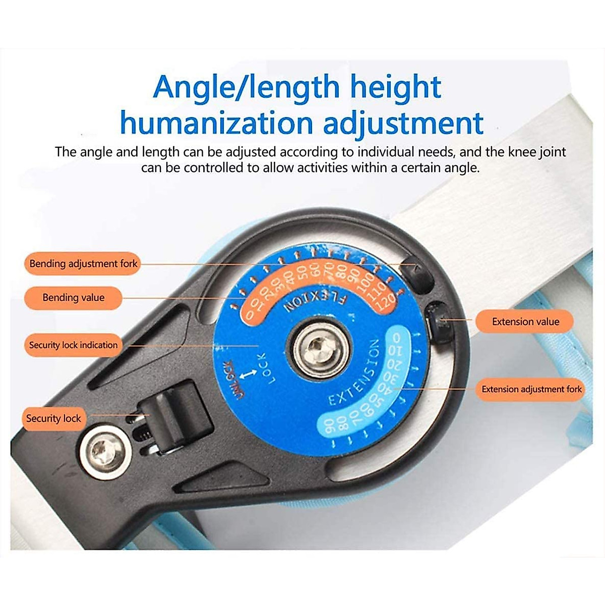 XBJYDMBDD Hinged Knee Brace ROM Knee Brace Leg Immobilizer Support Fracture Adjustable for Arthritis Joint Pain Meniscus Tear Knee Injury Recovery Relieve Knee Burden Adjustable Knee Immobilizer