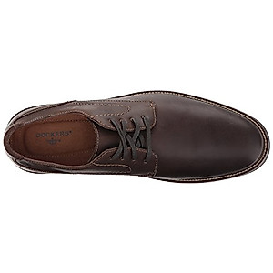 Dockers Mens Parkway Leather Dress Casual Oxford Shoe with Stain Defender, Dark Brown, 10.5 W