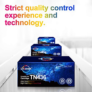 Uniwork Compatible Toner Cartridge Replacement for Brother TN436 TN 436 TN436BK TN433 use with MFC-L8900CDW HL-L8360CDW HL-L8260CDW MFC-L8610CDW MFC-L9570CDW HL-L9310CDW Printer Tray (4 Pack)