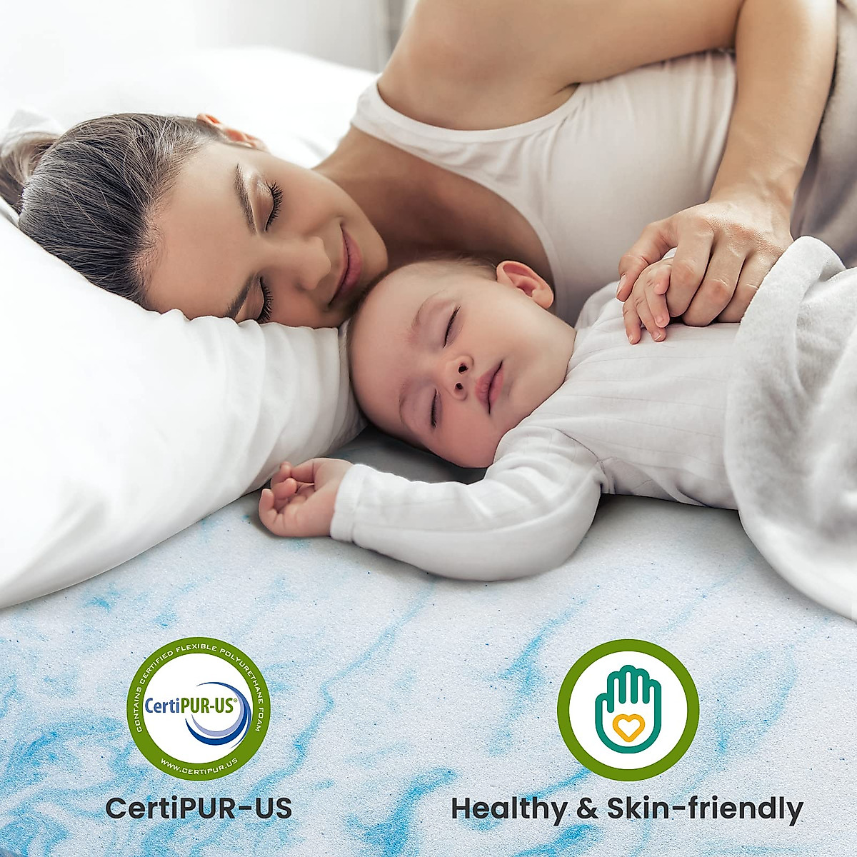 BedStory 3 Inch Memory Foam Mattress Topper Twin Size, Gel Infused Swirl Memory Foam Bed Topper for Back Pain Relief, Cooling Mattress Pad Ergonomic Design Skin-Friendly, CertiPUR-US Certified