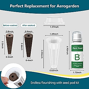 Yoocaa 80pcs Seed Pod Kit for Aerogarden, Grow Anything Kit with 24Grow Sponges, A&B Nutrient Plant Food, 30Labels, 12Grow Baskets, 12Grow Domes, Compatible with Hydroponics Supplies from All Brands