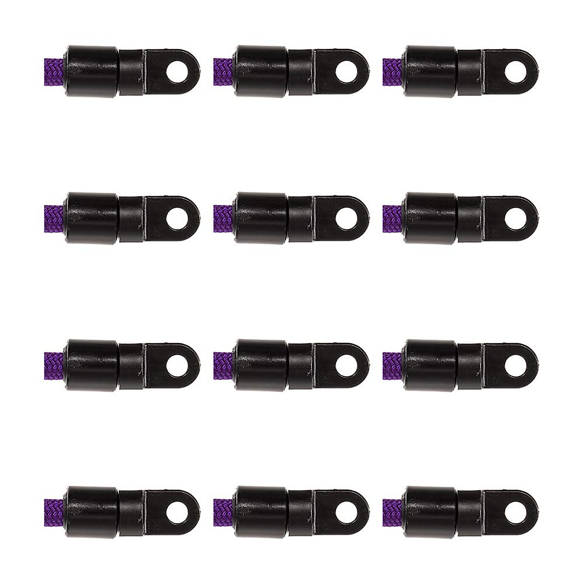 West Coast Paracord 12 Pieces Black Nylon Durable 1/4-Inch Bungee Shock Cord Terminal End Boat Rafting Kayak Canoe