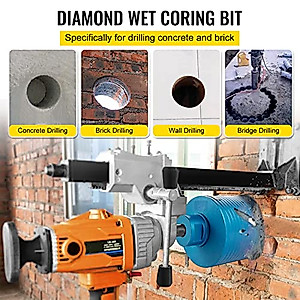 VEVOR Core Drill Bit, 4" /101.6 mm Diameter 5/8"-11 Shank Arbor with a Pilot Bit & 4.5" Blade, 9.5" /241.3mm Depth Diamond Dry Coring Bore Tool, Masonry Hole Saw Bits for Hard Concrete Brick and Block