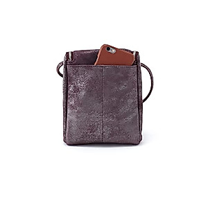 HOBO Fern Stylish Bag for Women - Leather Construction with Top Zip Closure, Printed Lined Interior, and Adjustable Crossbody Strap Bag Plum Graphite One Size One Size