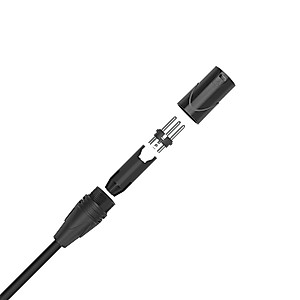 MFL. 15 ft DMX Cable 3 Pin XLR Male to Female Connector Wires for Stage Lighting DJ Lights 22 AWG 110 Ohms, Black Connector, Pack of 4