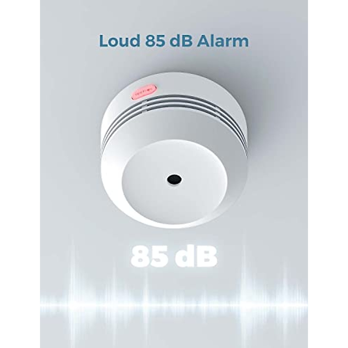 Wi-Fi Smoke Detector, AEGISLINK Wireless Smart Fire Smoke Alarm with App Control, Replaceable Lithium Battery, Auto Self-Check Function, S-WF240, 1-Pack