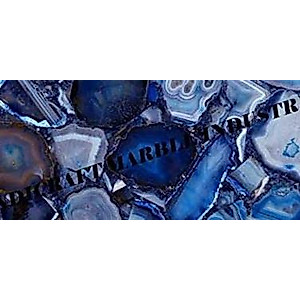 30" Inch Agate Square Table, Natural Agate Table, Square Coffee Table, Blue Agate Table, Square Agate Stone Table